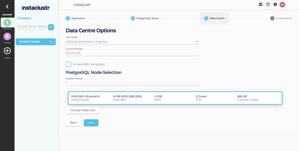 Creating a PostgreSQL Cluster - Instaclustr