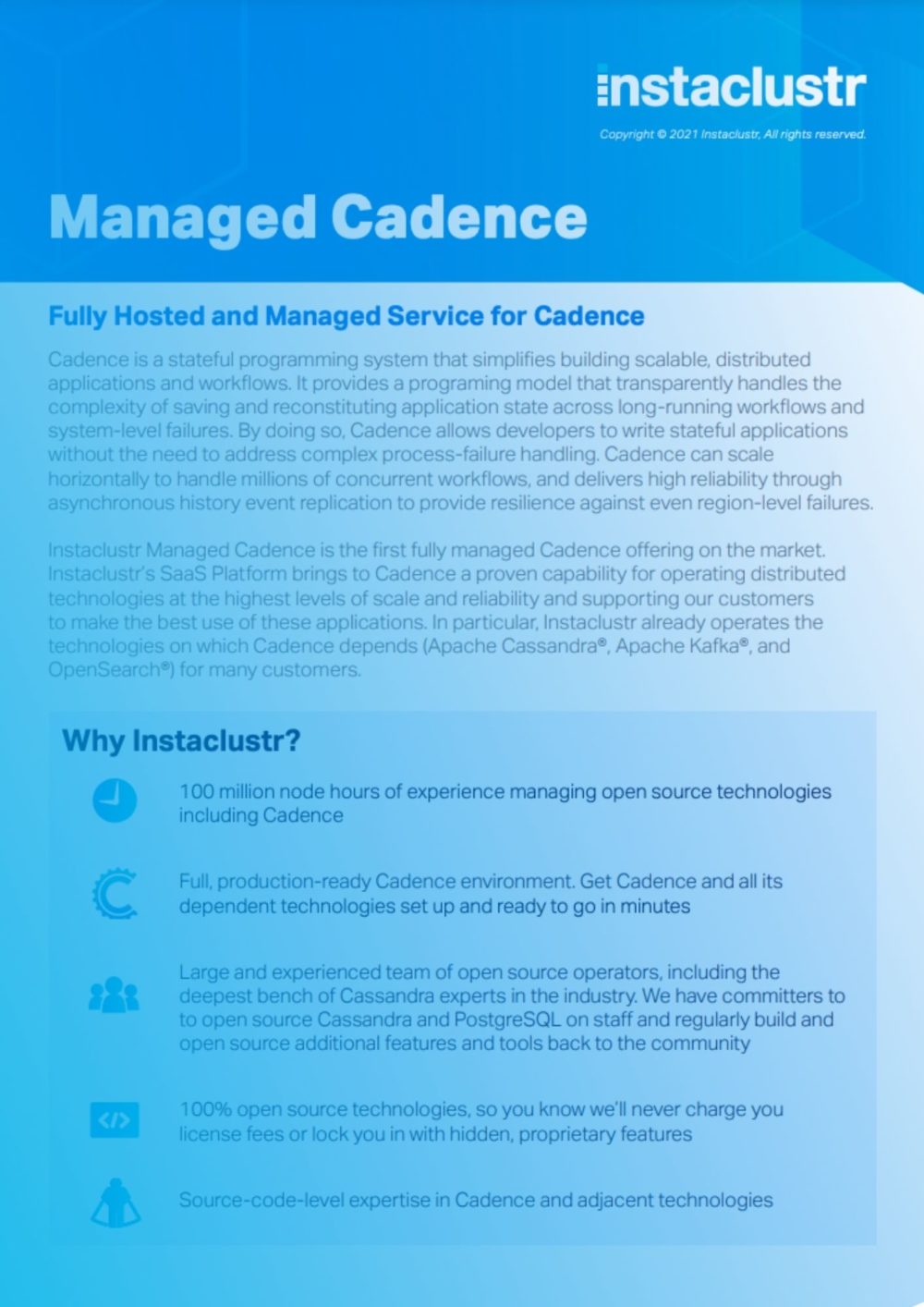 Managed Cadence® - Instaclustr