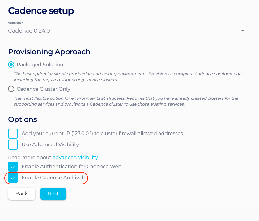 Configuring your Cluster to Use Cadence Archival - Instaclustr