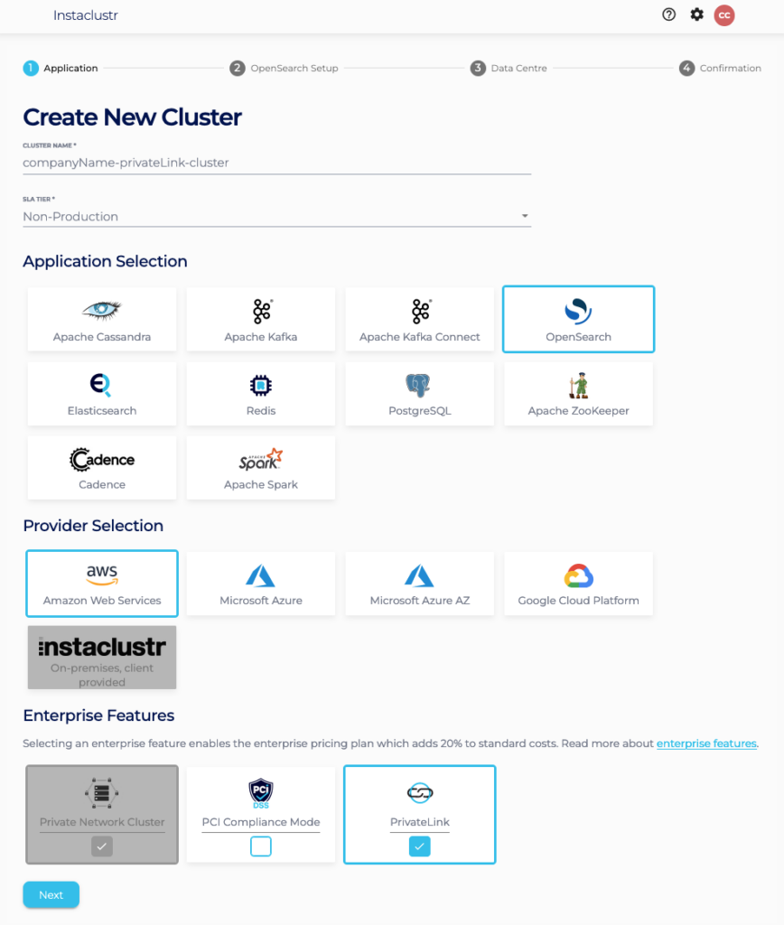 Creating a PrivateLink OpenSearch Cluster - Instaclustr