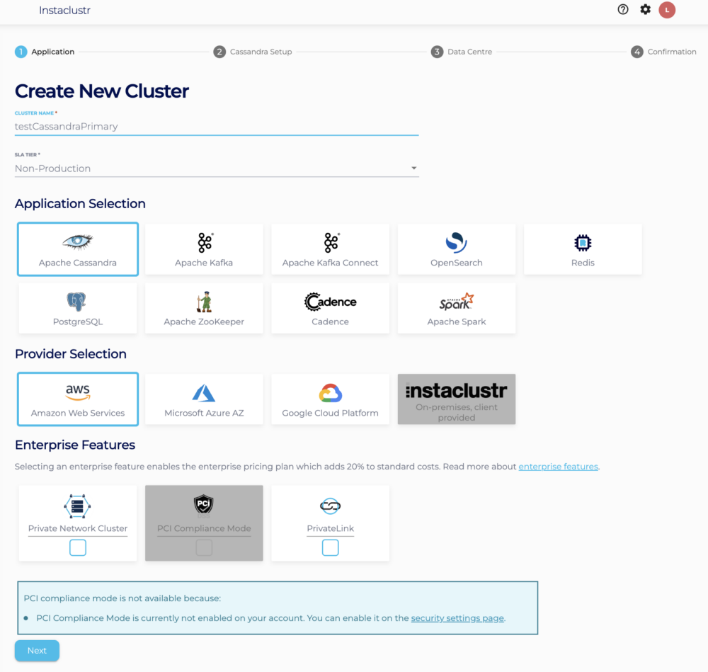 Create a Multi-Region Cadence Cluster - Instaclustr