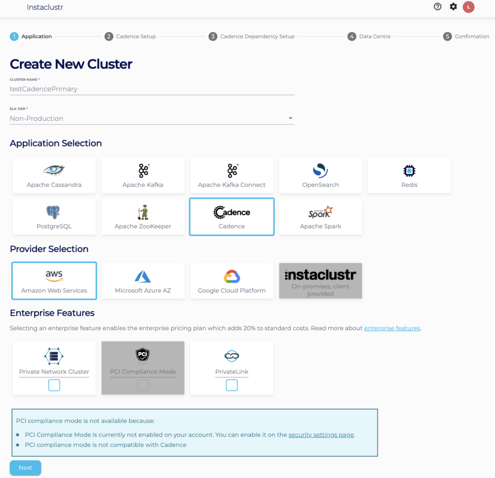 Create a Multi-Region Cadence Cluster - Instaclustr