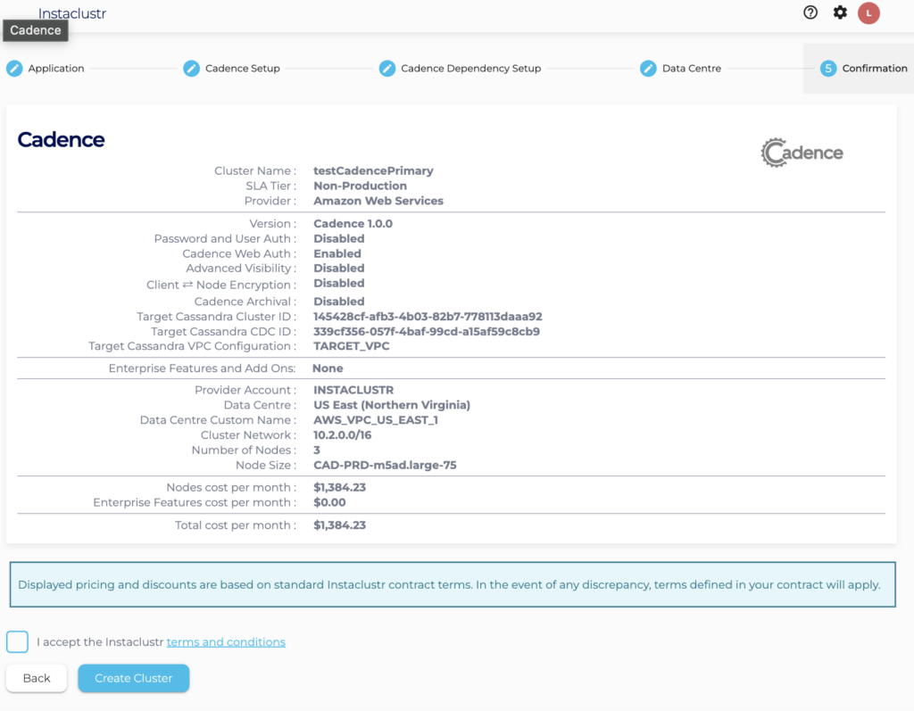 Create a Multi-Region Cadence Cluster - Instaclustr