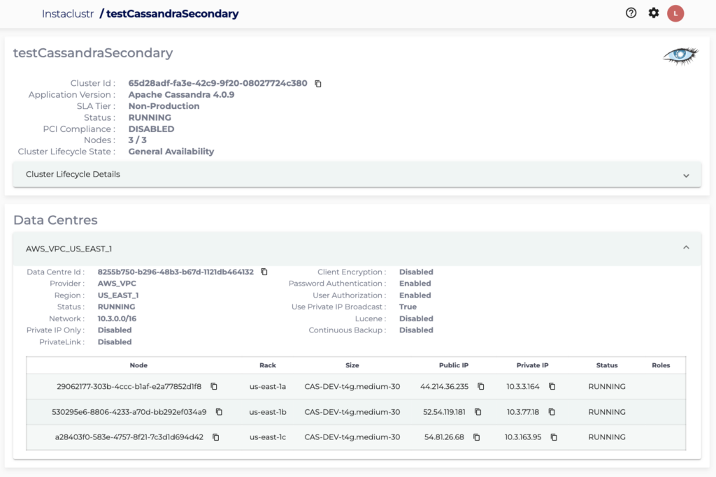 Create a Multi-Region Cadence Cluster - Instaclustr