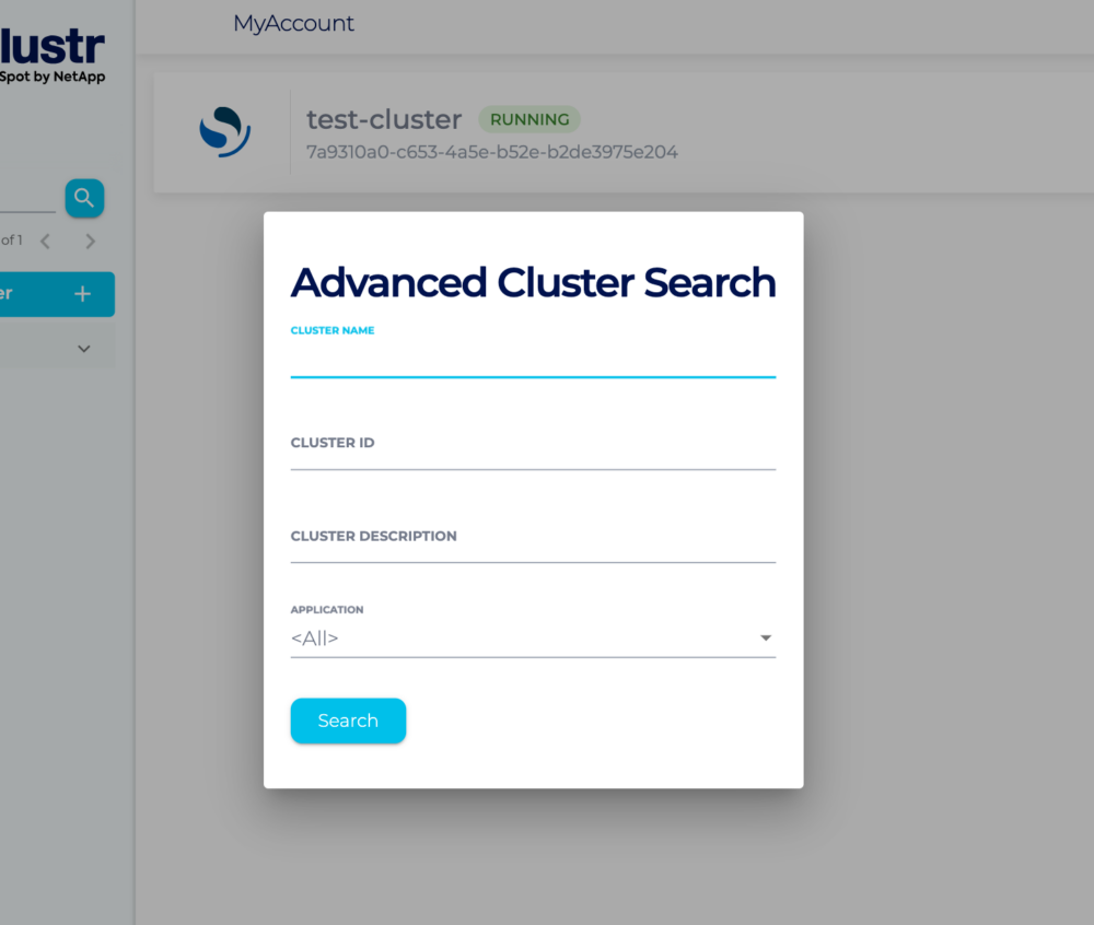 Search in Instaclustr Console - Instaclustr