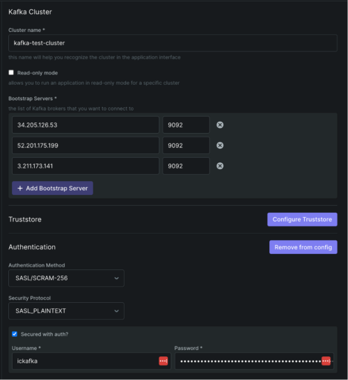 Using UI for Apache Kafka with Instaclustr for Apache Kafka