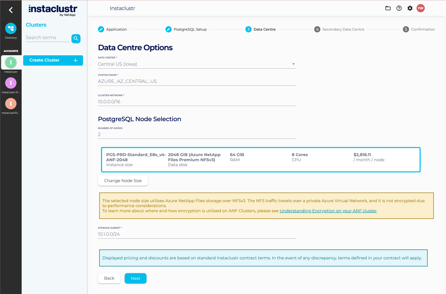 Creating a PostgreSQL Cluster with Azure NetApp Files - Instaclustr