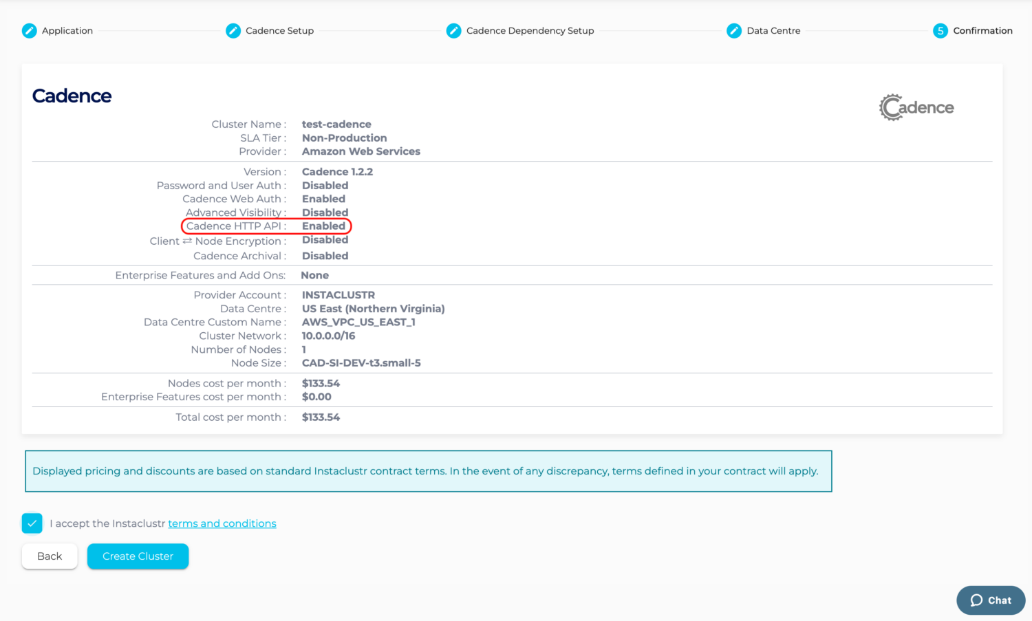 Creating a Cadence Cluster with HTTP API - Instaclustr