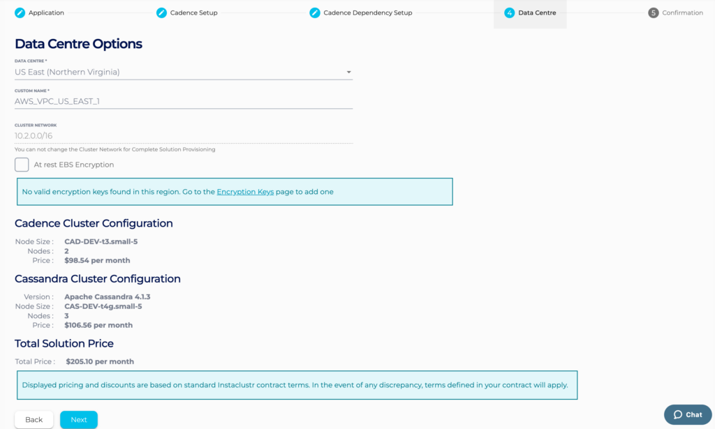 Creating a Cadence Cluster with HTTP API - Instaclustr